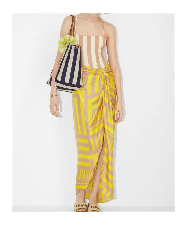 Fendi Pequin Striped One Piece Swimsuit