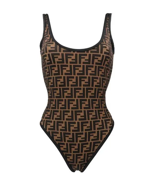 Fendi Ff Logo Printed Swimsuit