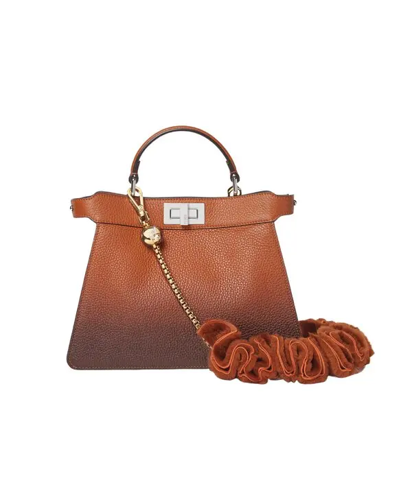 Fendi Metal And Shearling Shoulder Strap