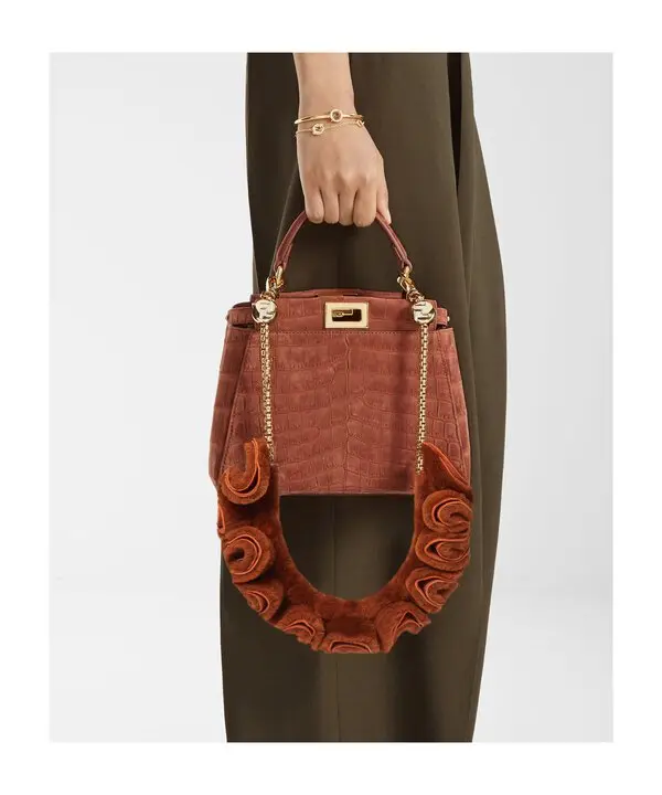 Fendi Metal And Shearling Shoulder Strap