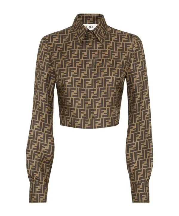 Fendi Logo Printed Cropped Shirt