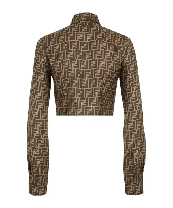 Fendi Logo Printed Cropped Shirt