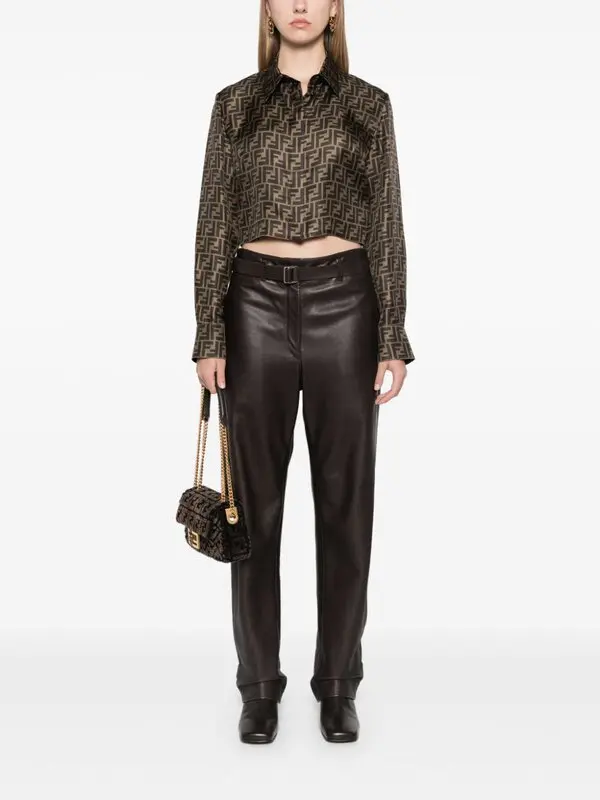 Fendi Logo Printed Cropped Shirt