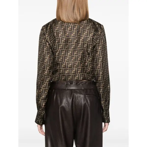Fendi Logo Printed Cropped Shirt