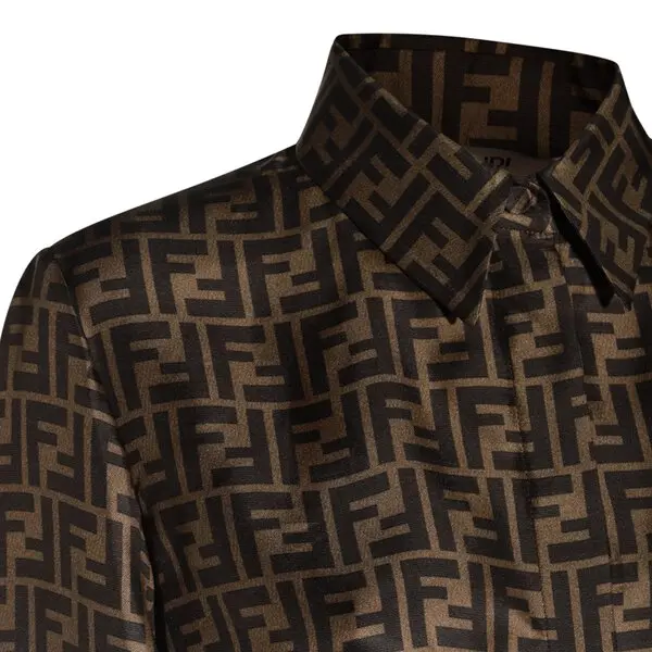 Fendi Logo Printed Cropped Shirt