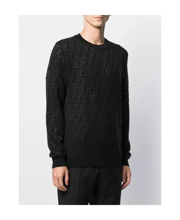 Fendi Allover Ff Jacquard Crewneck Jumper