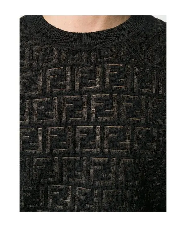 Fendi Allover Ff Jacquard Crewneck Jumper