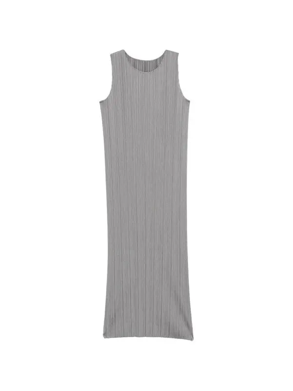 Issey Miyake Pleated Long Dress - Grey