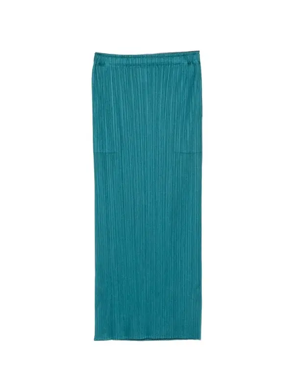Issey Miyake Pleated Long Skirt - Blue