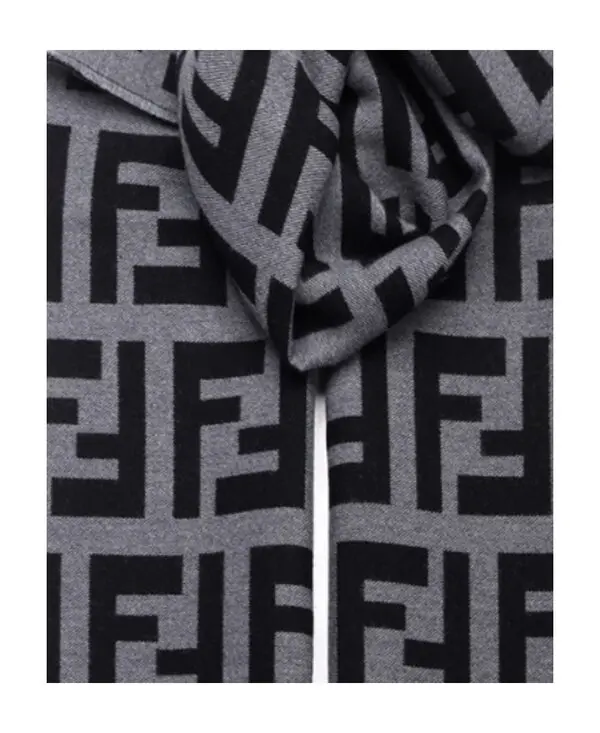 Fendi Ff Motif Frayed-edge Scarf