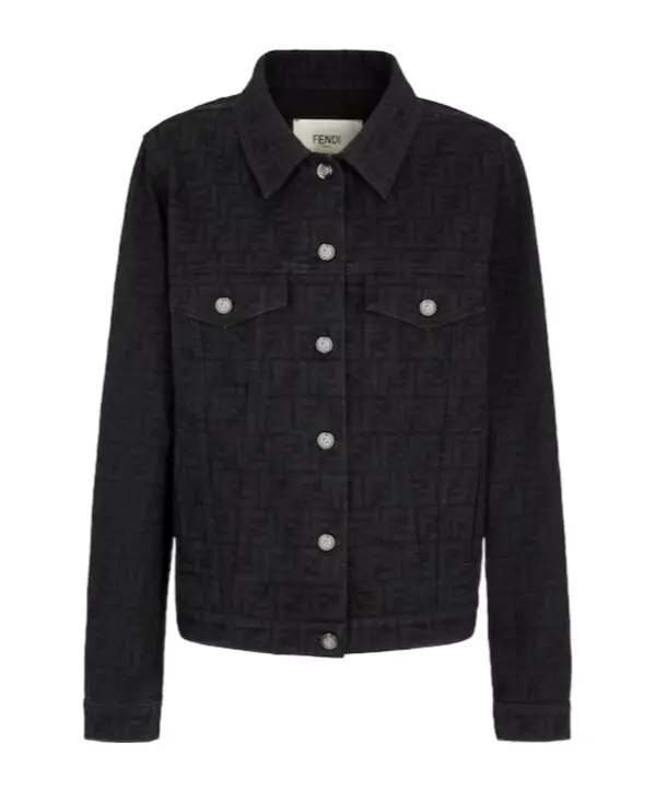 Fendi Logo Detailed Denim Jacket