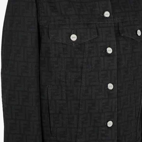 Fendi Logo Detailed Denim Jacket