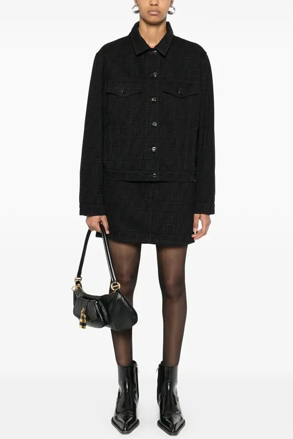 Fendi Logo Detailed Denim Jacket