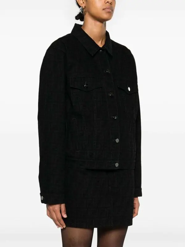Fendi Logo Detailed Denim Jacket