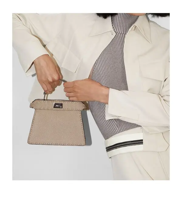 Fendi Dove Selleria Bag With 306 Hand-sewn Topstitches