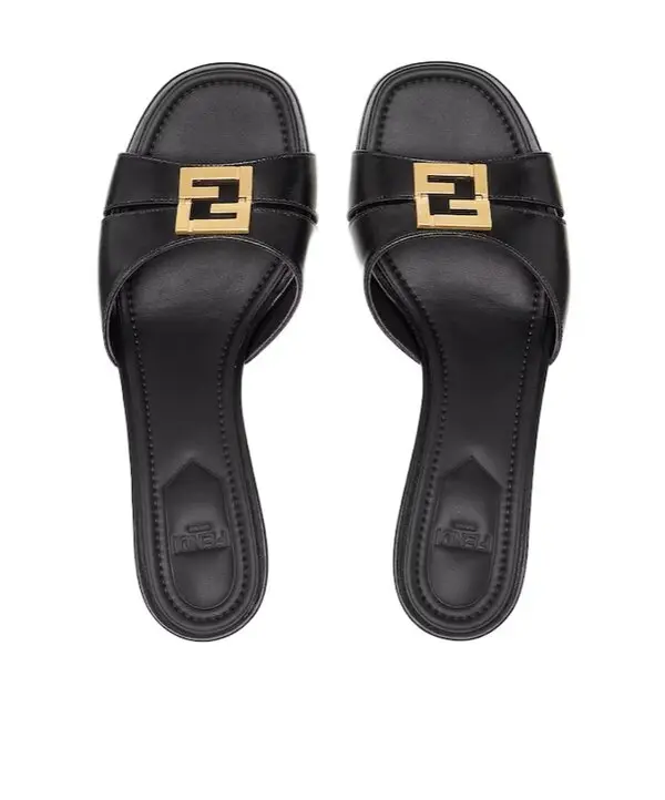 Fendi Ffold Logo Plaque Sandals