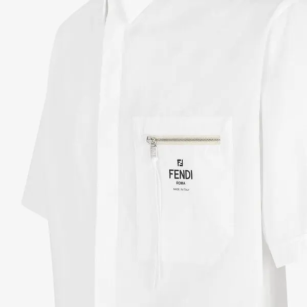 Fendi Logo Printed Short-sleeved Shirt - White