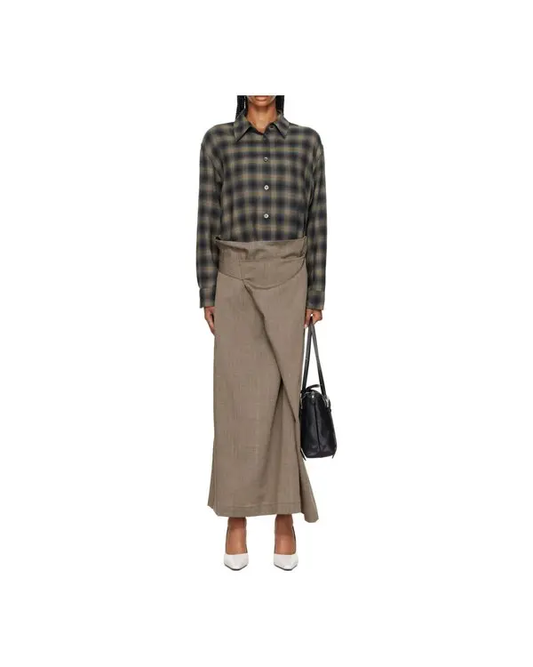 Our Legacy Twisted Check Shirt Dress