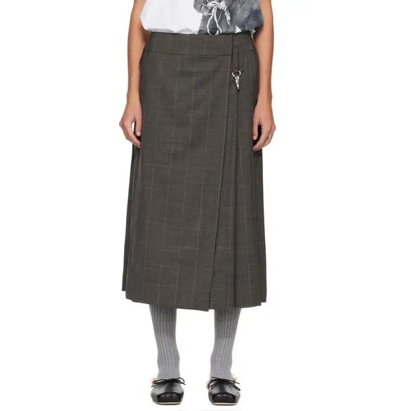 Simone Rocha Prince Of Wales Check Pleated Skirt