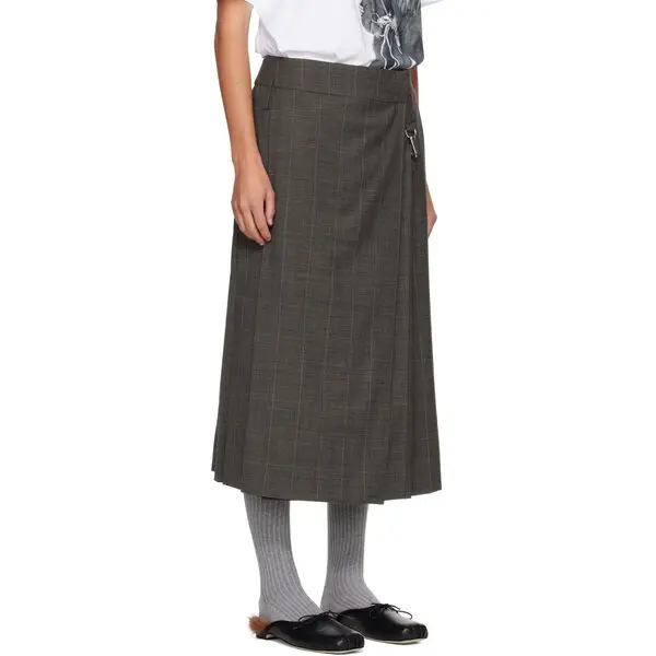 Simone Rocha Prince Of Wales Check Pleated Skirt