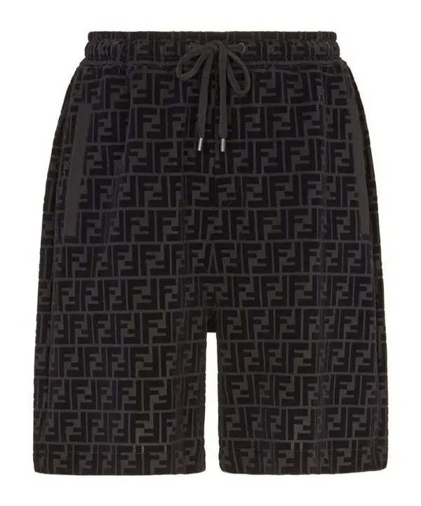Fendi Ff Motif Bermuda Shorts - Black