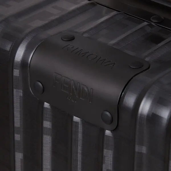 Fendi Aluminum Trolley Case With Leather Details