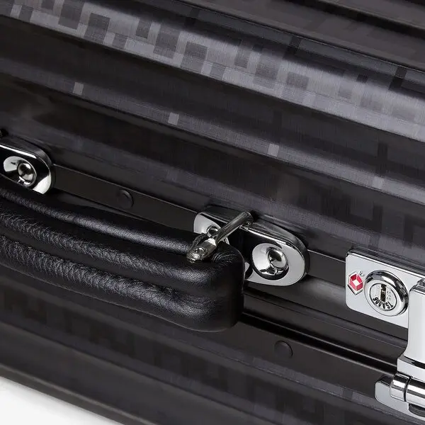 Fendi Aluminum Trolley Case With Leather Details