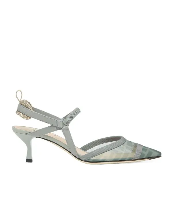 Fendi Colibrì Lite Slingback Pumps - Green