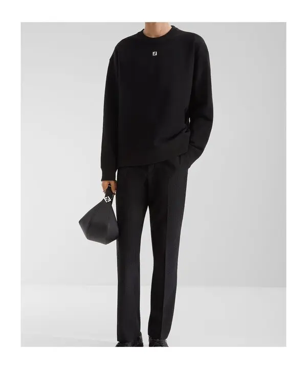 Fendi Ff Plaque Crewneck Sweatshirt