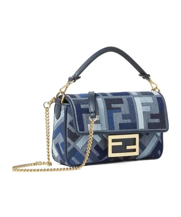 Fendi Baguette Ff Embroidered Mini Tote Bag