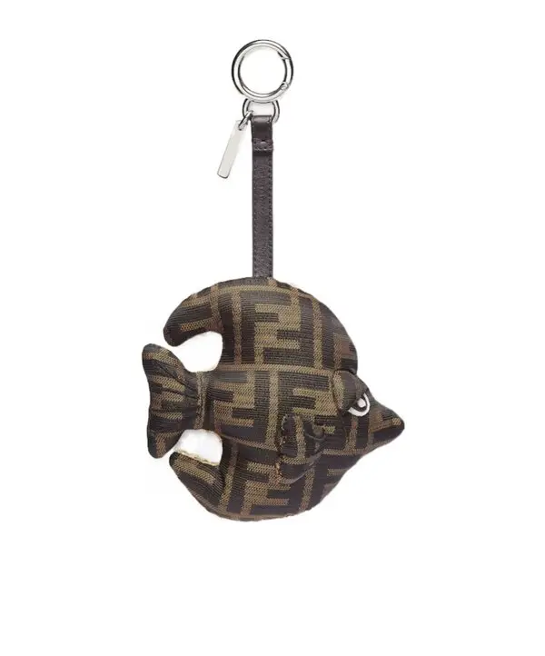 Fendi Raffia And Jacquard Fish Charm