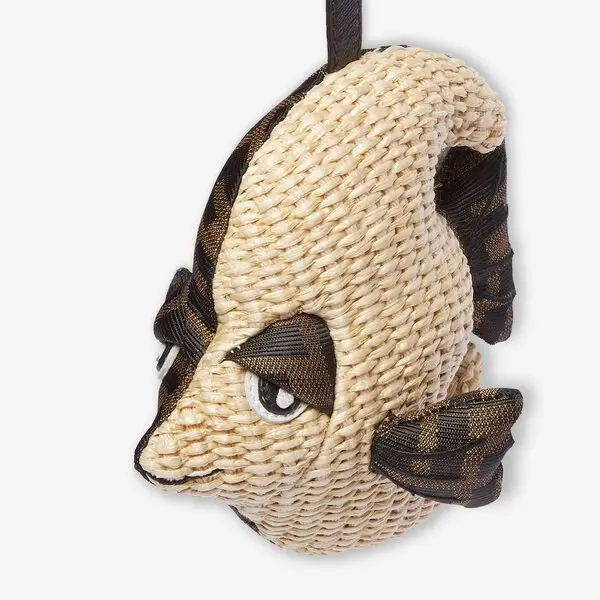 Fendi Raffia And Jacquard Fish Charm