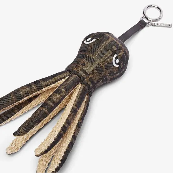 Fendi Raffia And Jacquard Octopus Charm