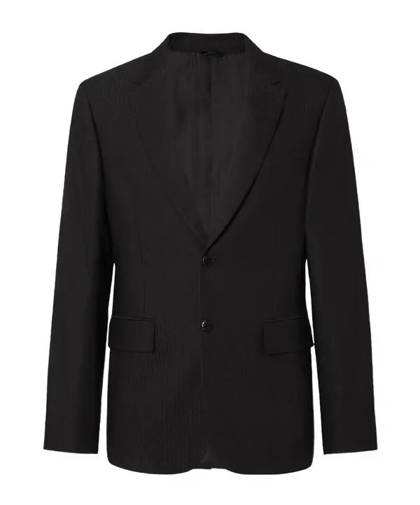 Fendi Jacquard Wool Blazer - Black