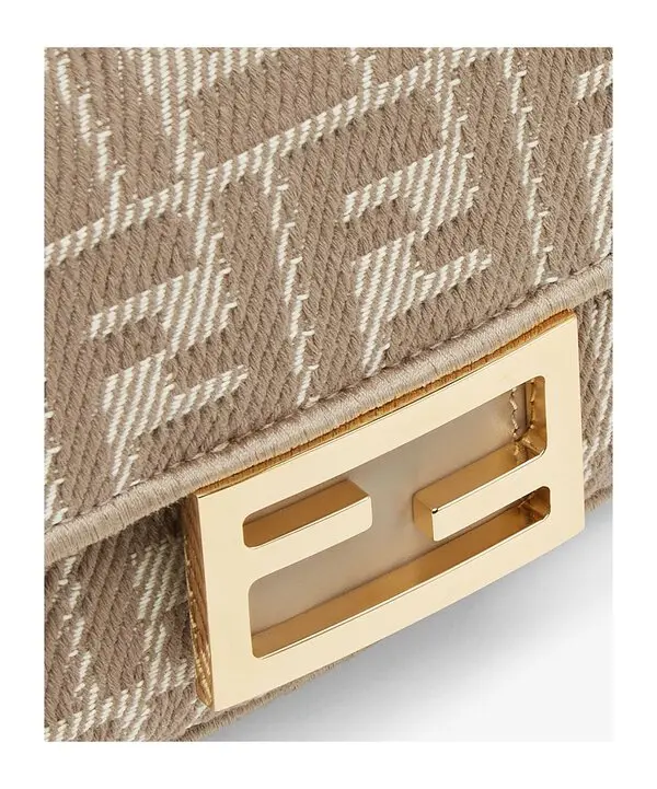 Fendi Dove Gray Denim-effect Ff Jacquard Bag