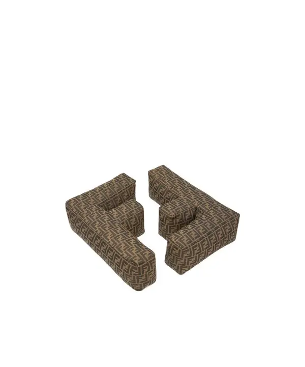 Fendi Jacquard Fabric Set Of Ff Cushions