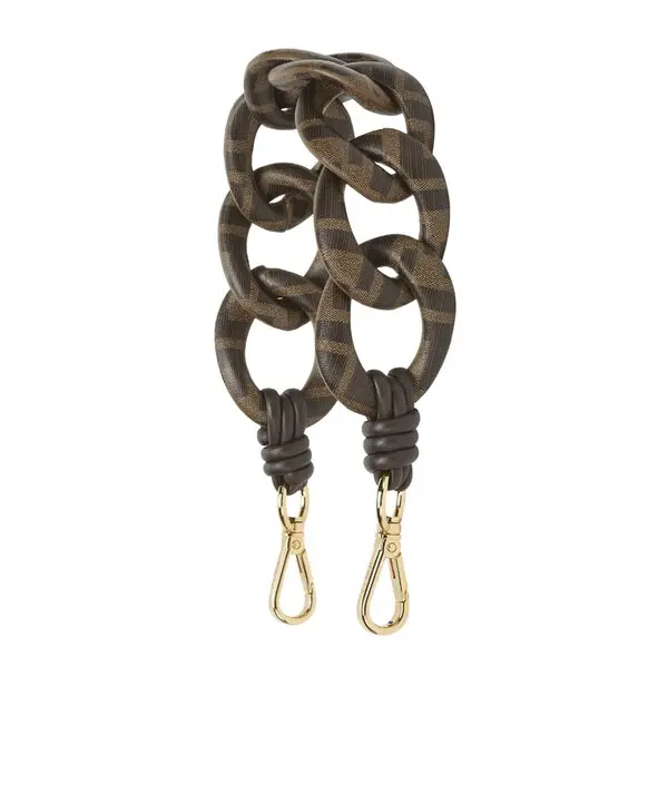 Fendi Ff Nappa Leather Shoulder Strap - Brown