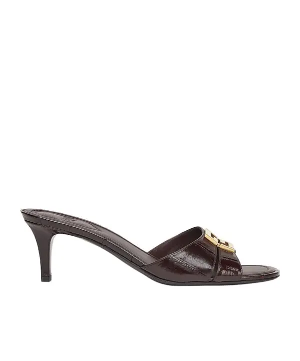 Fendi Eel Leather Medium-heeled Sandals - Brown