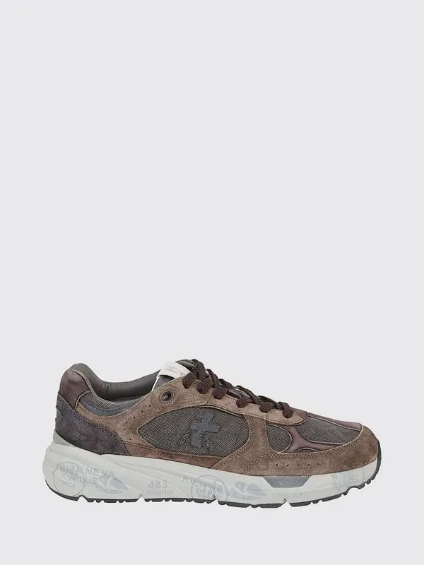 Premiata Mase Two-tone Trainers In Suede And Canvas - Brown