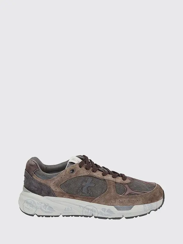 Premiata Mase Two-tone Trainers In Suede And Canvas - Brown