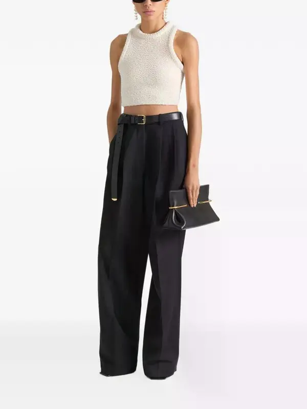 Givenchy Cropped Top In Knit With Embroidered Pearls