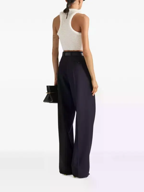 Givenchy Cropped Top In Knit With Embroidered Pearls