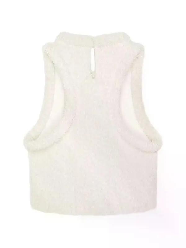Givenchy Cropped Top In Knit With Embroidered Pearls