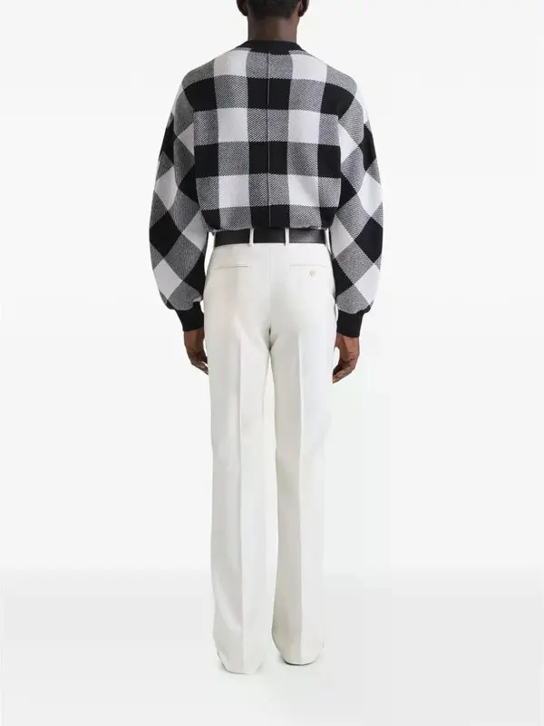 Givenchy Checked Sweater In Wool Embroidered Paris