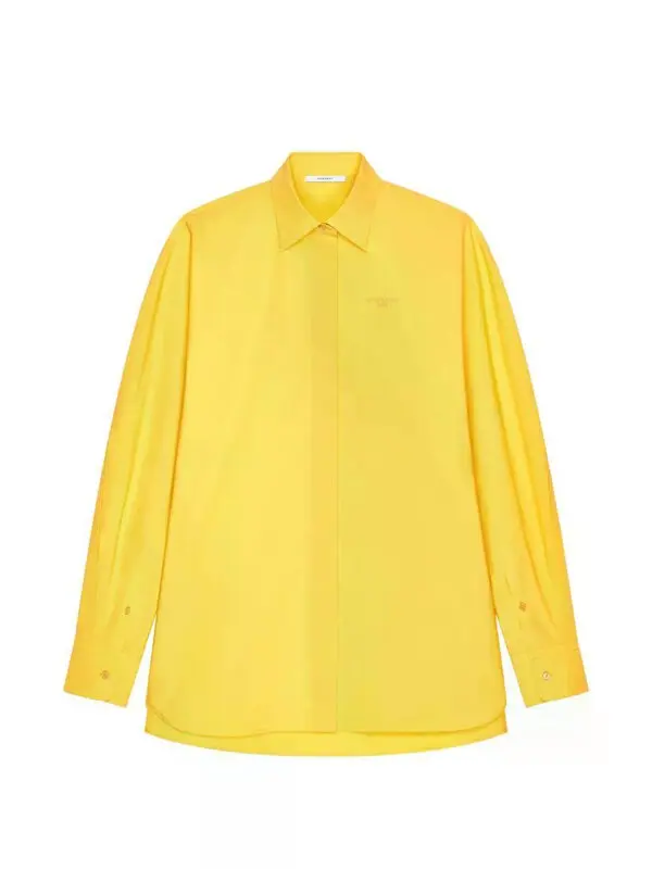 Givenchy Cocoon Shirt In Poplin With Paris Embroidery - Yellow