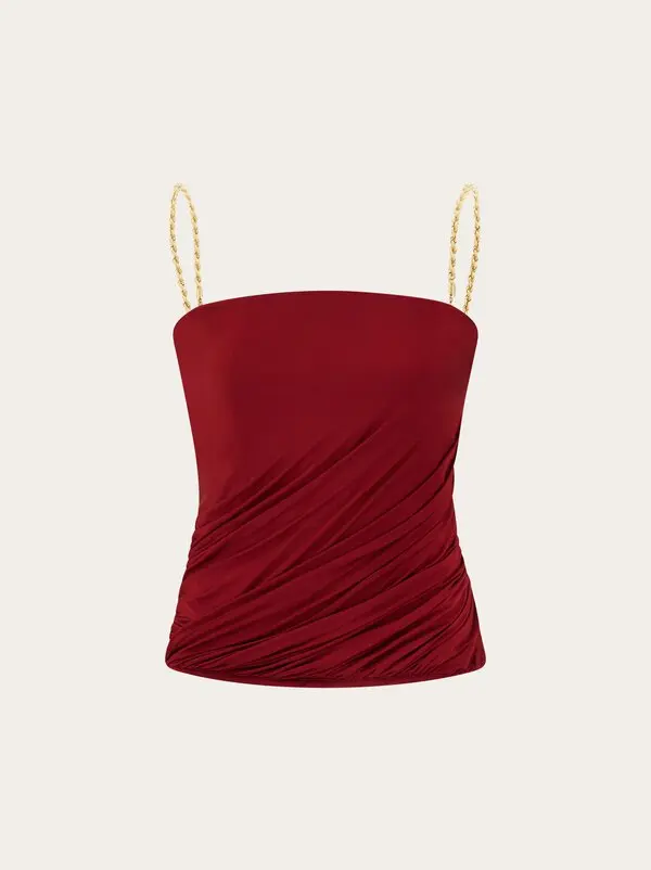 FERRAGAMO Gathe Top With Chain Detail