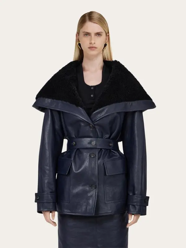 FERRAGAMO Nappa And Shearling Peacoat