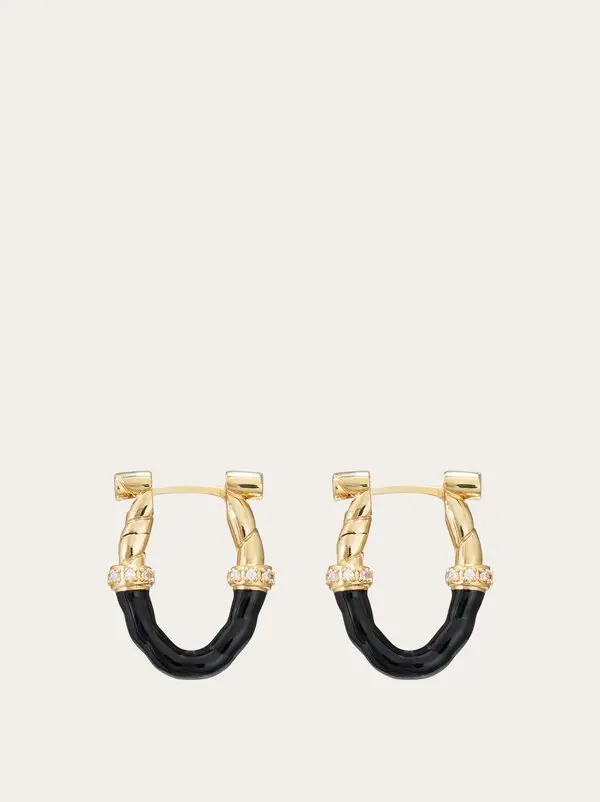 FERRAGAMO Small Lacquered Hoop Earrings