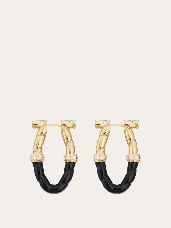 FERRAGAMO Large Lacquered Hoop Earrings