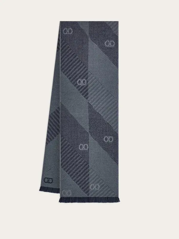 FERRAGAMO Wool Scarf With Chevron Motif